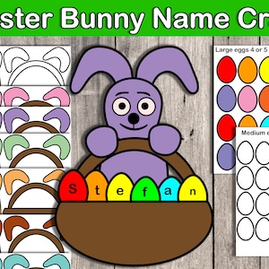 Easter Bunny Name Craft, Activity for Kindergarten Students, Name ...