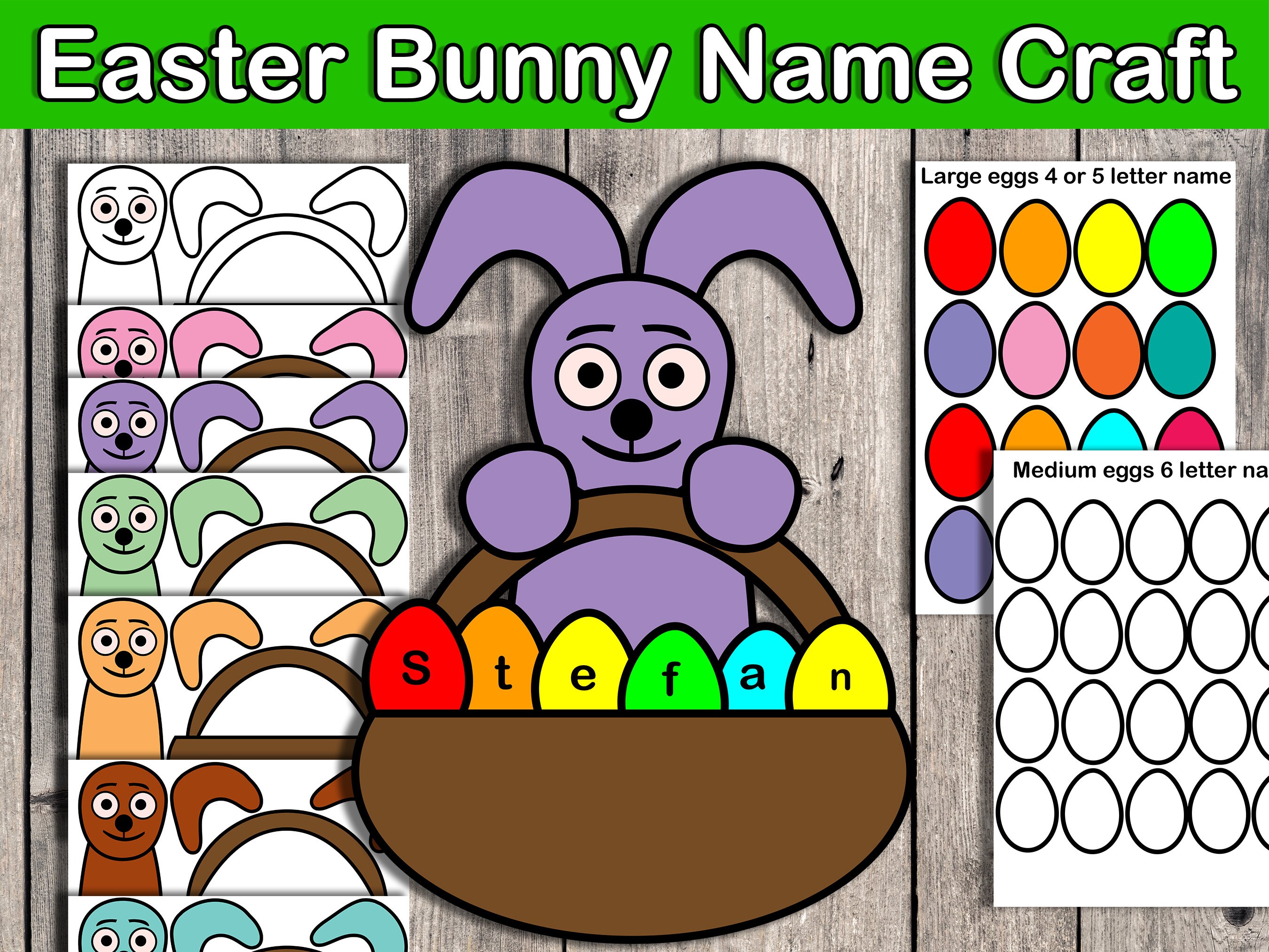 Easter Bunny Name Craft, Activity for Kindergarten Students, Name ...
