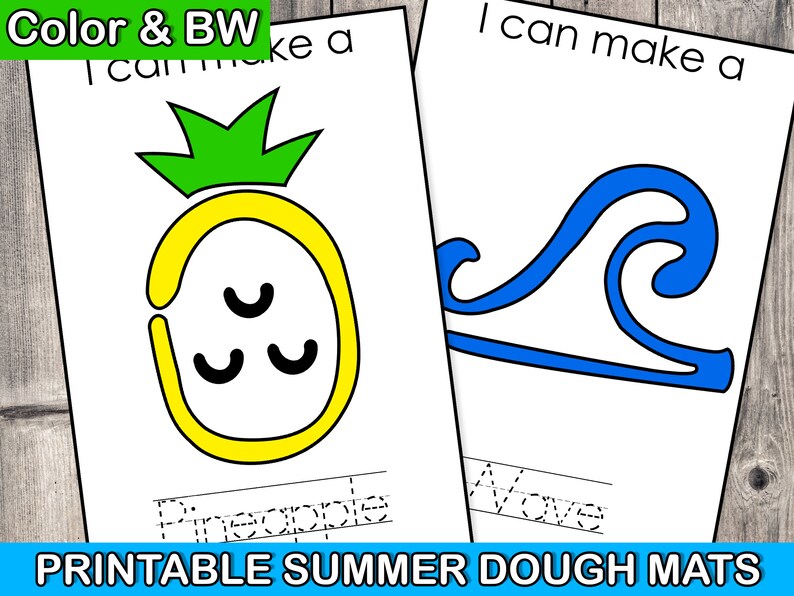 Summer Playdough Mats, Play Dough Fine Motor Skills, Playdough Mats ...