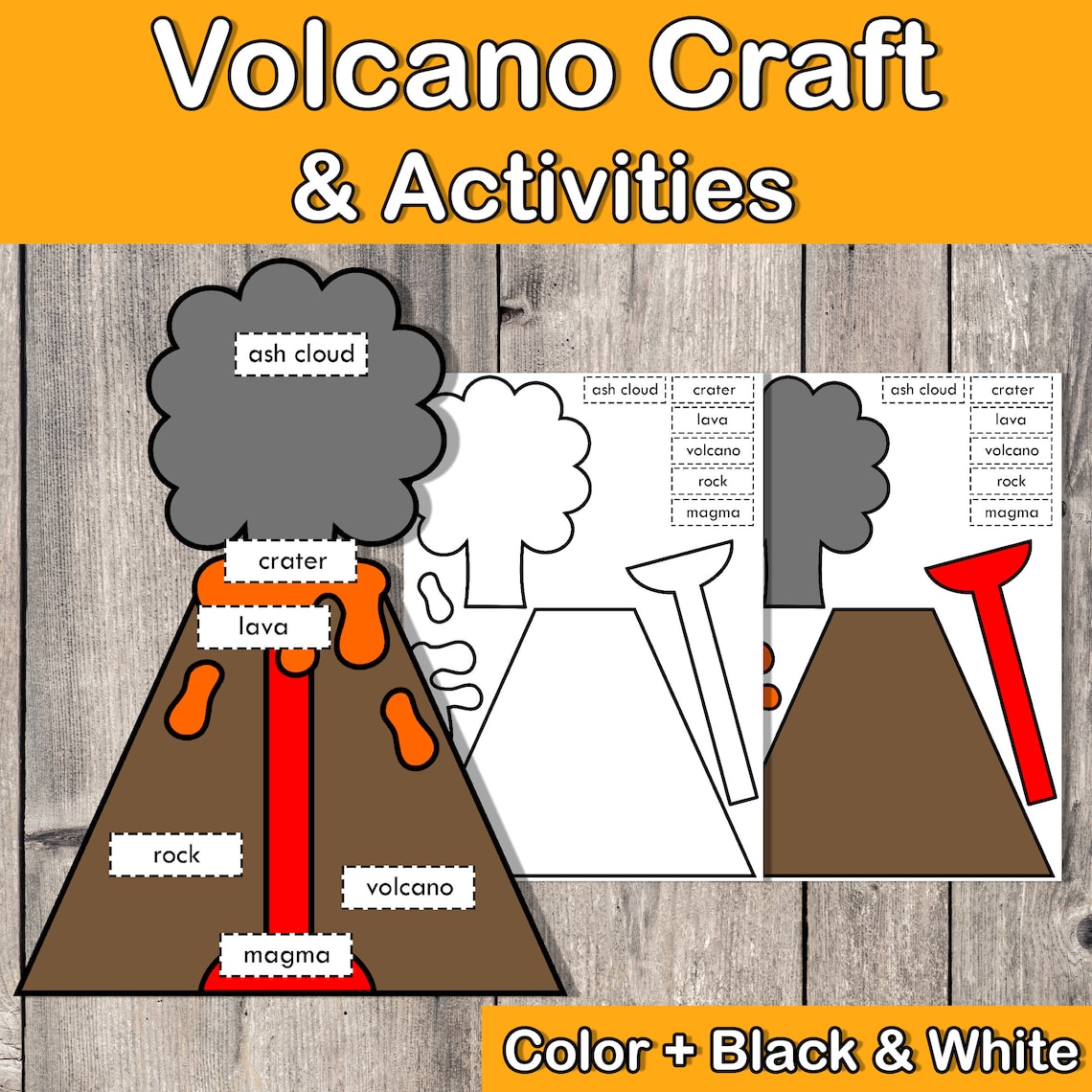Volcano Craft, Landforms, Science Activity, Volcano Craft for Kids ...