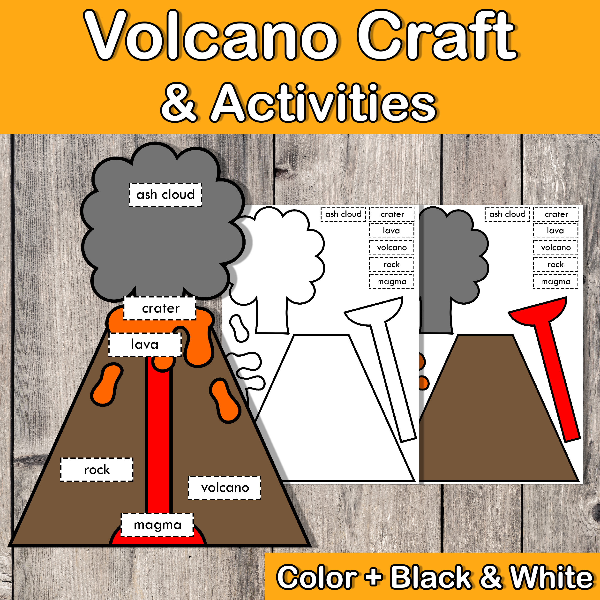 Volcano Craft, Landforms, Science Activity, Volcano Craft for Kids ...