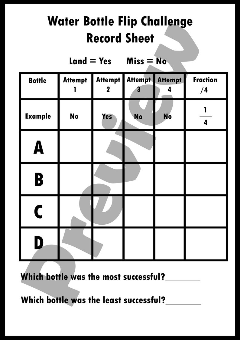 Water Bottle Flip STEM Challenge / End of the Year Activity / Game ...