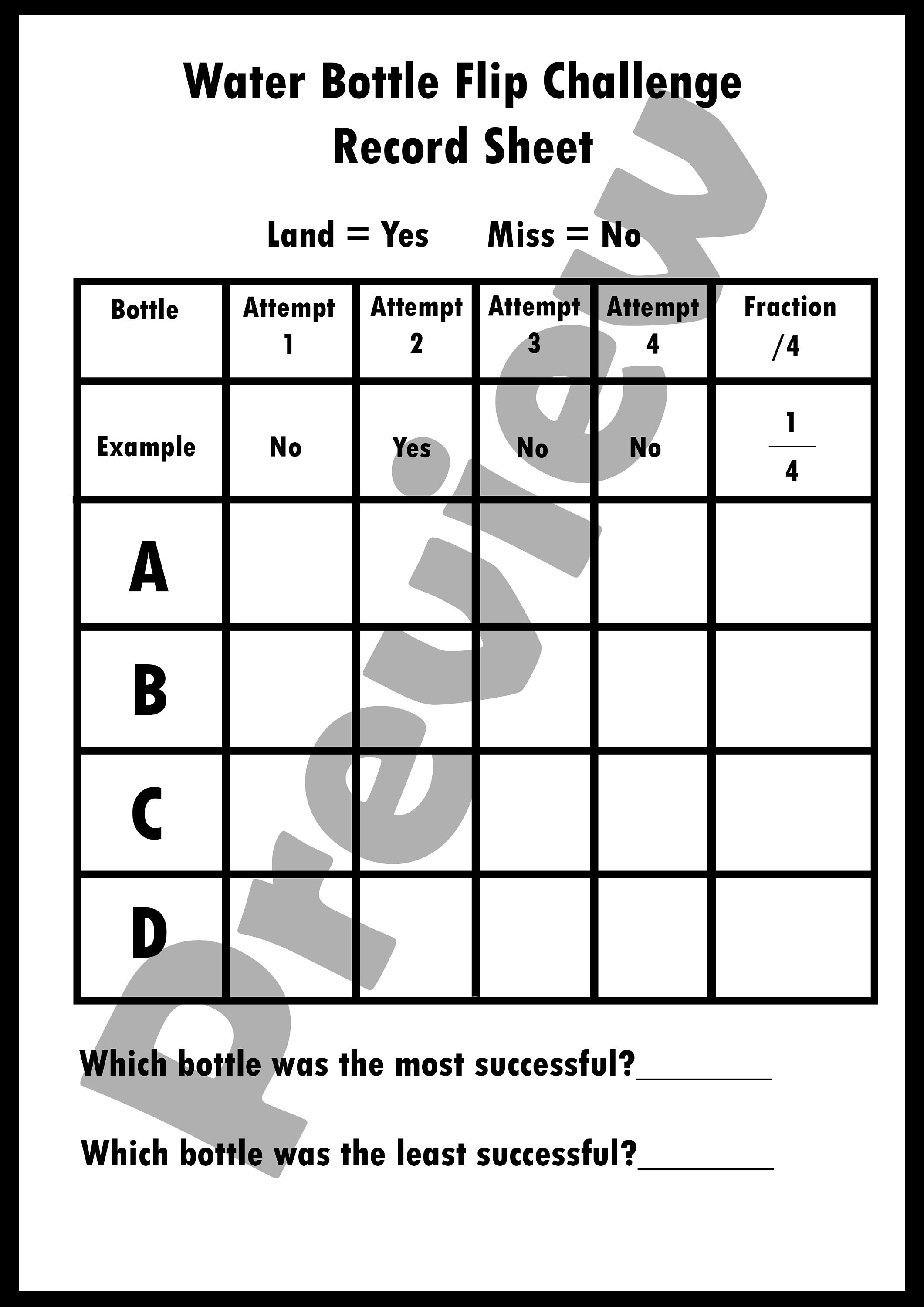 Water Bottle Flip STEM Challenge / End of the Year Activity / Game ...