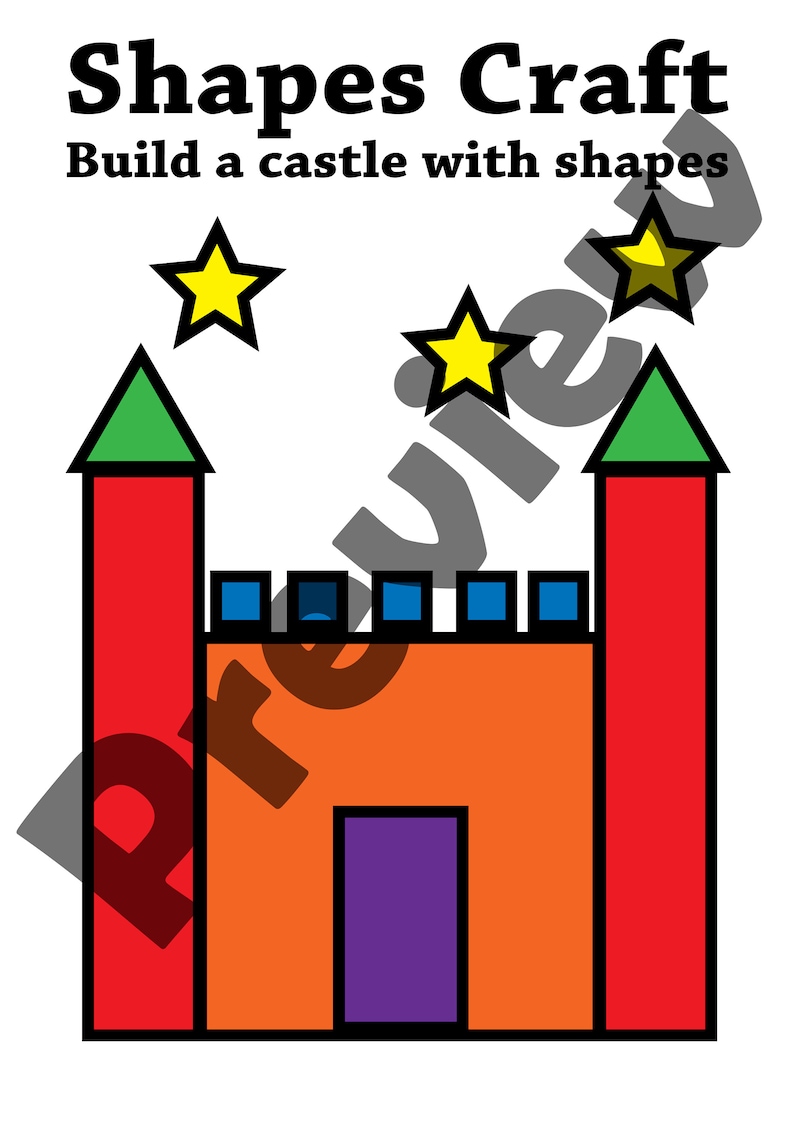 Shapes Craft / Build a Castle Using Shapes / Crafts for Kids / End of ...