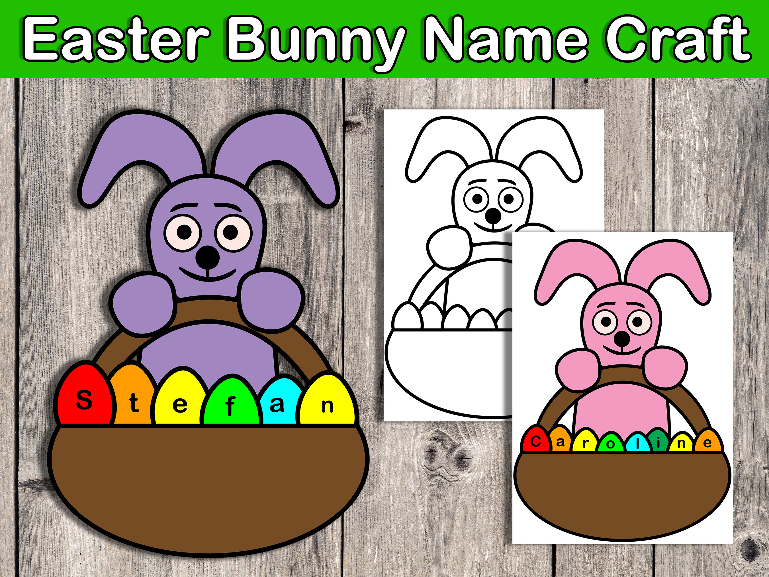 Easter Bunny Name Craft, Activity for Kindergarten Students, Name ...