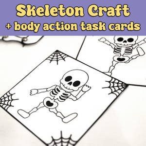 Halloween Skeleton Craft Task Card Center, Halloween Bulletin Board ...