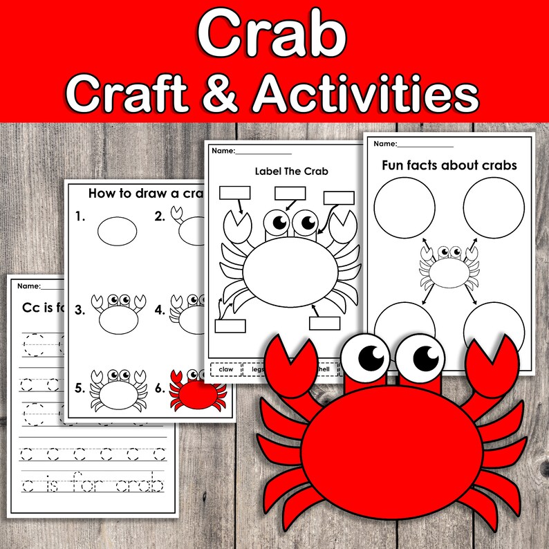 Crab Craft, Crab Activities, Ocean Animal Activities, Homeschool ...