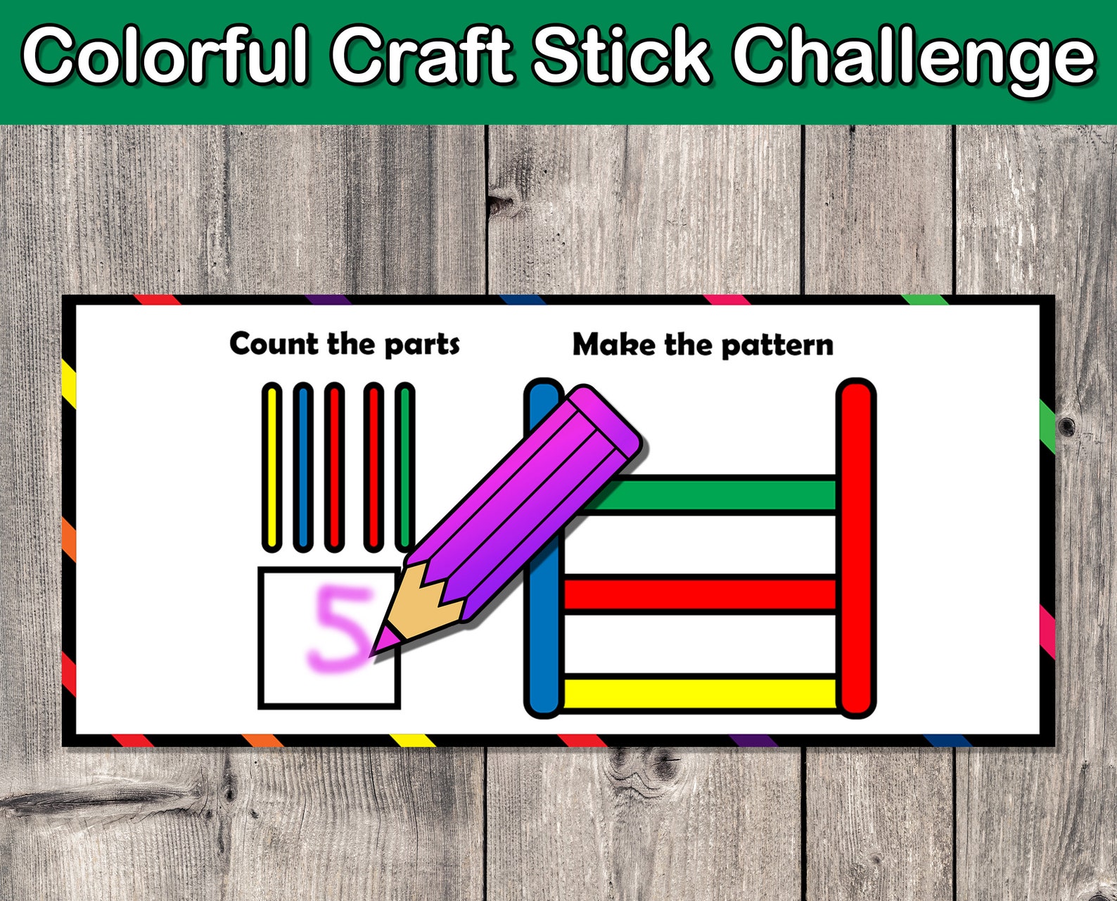 Montessori Printable Craft Sticks Preschool Activity Toddler Activities ...