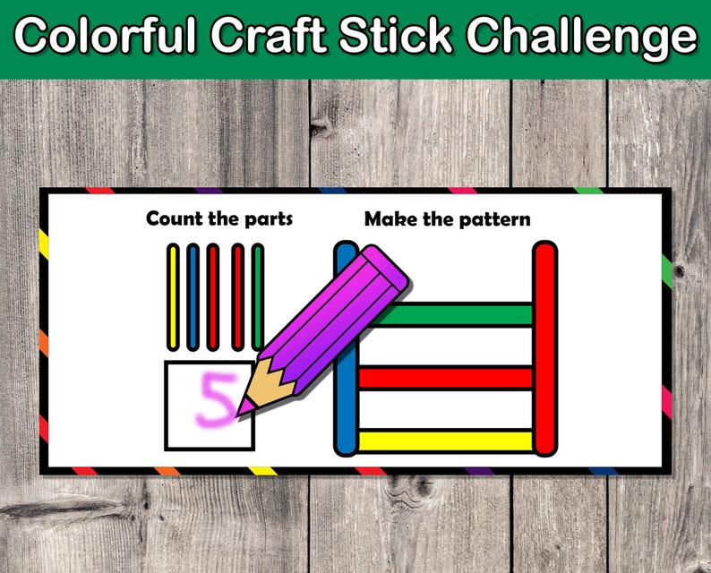 Montessori Printable Craft Sticks Preschool Activity Toddler Activities ...