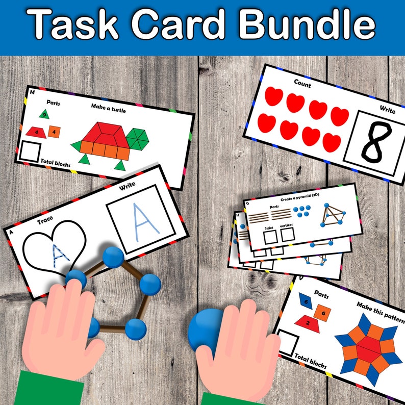 PRINTABLE PDF Task Card Bundle (8 Sets) STEM Toothpick Challenge ...