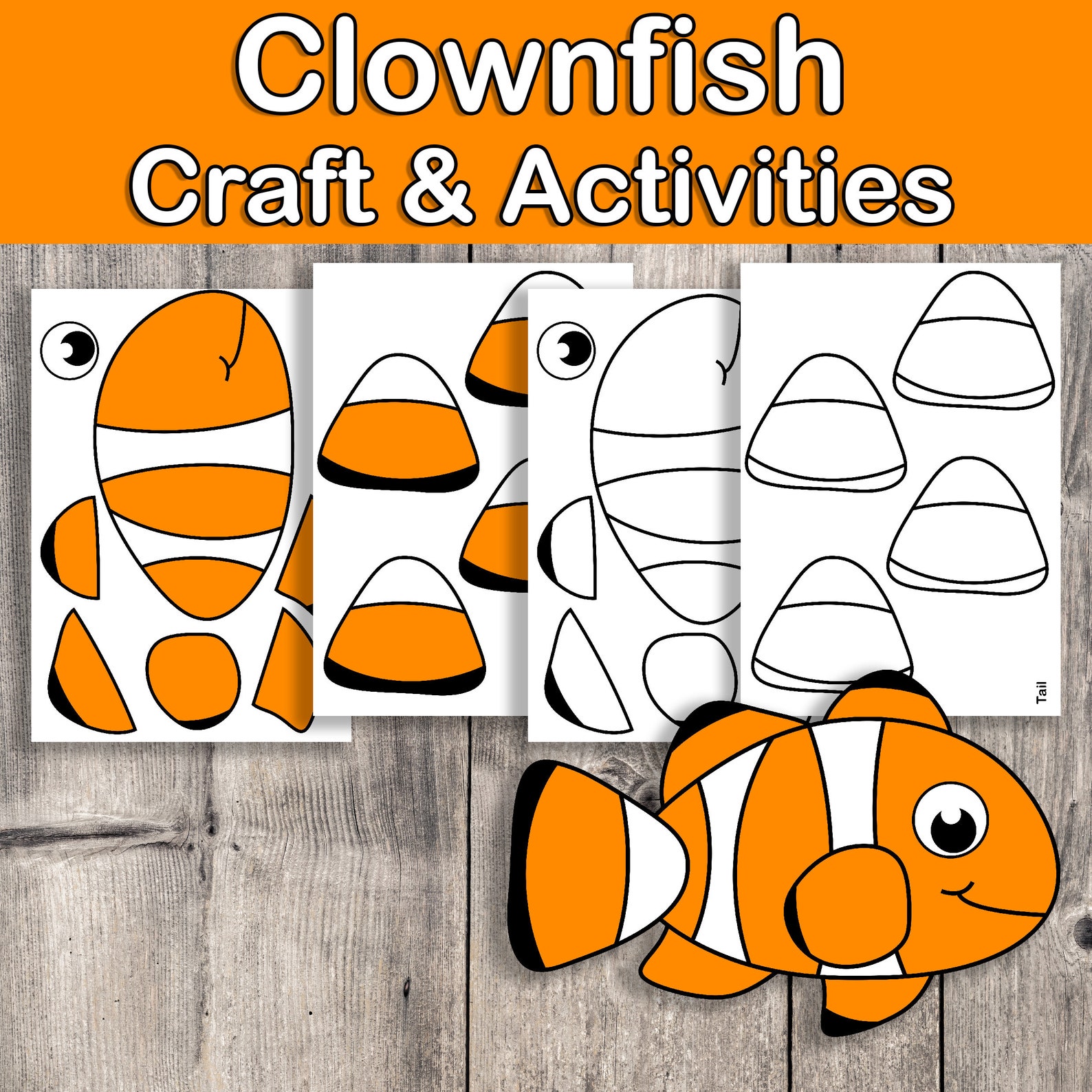 Clownfish Printable Crafts, Homeschool Activities, Crafts for Kids ...