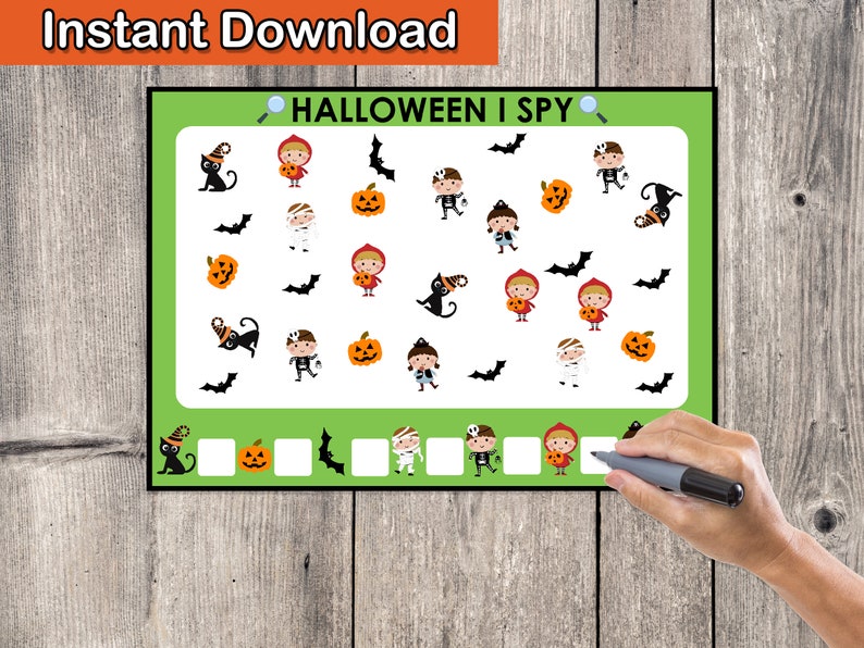 Halloween I Spy Counting Mats Preschool Printables Toddler - Etsy