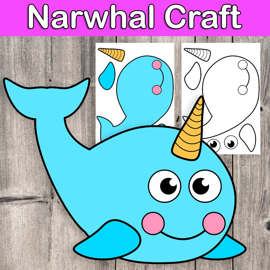 Narwhal Craft - Ocean Animal - Fine Motor Practice- Cutting Practice ...