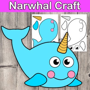 Narwhal Craft - Ocean Animal - Fine Motor Practice- Cutting Practice ...