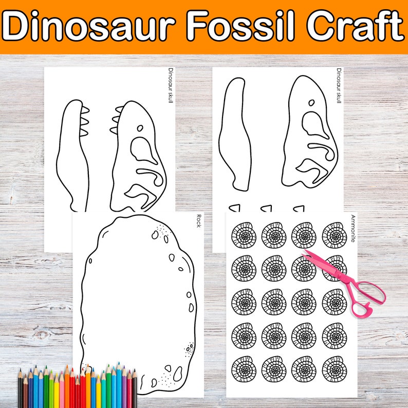Dinosaur Fossil Craft, Dinosaur Birthday, Homeschool Activity, Dinosaur ...