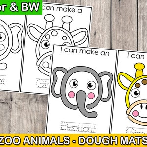 Zoo Animals Play Dough Mats, Playdough Mats, Fine Motor Skills ...