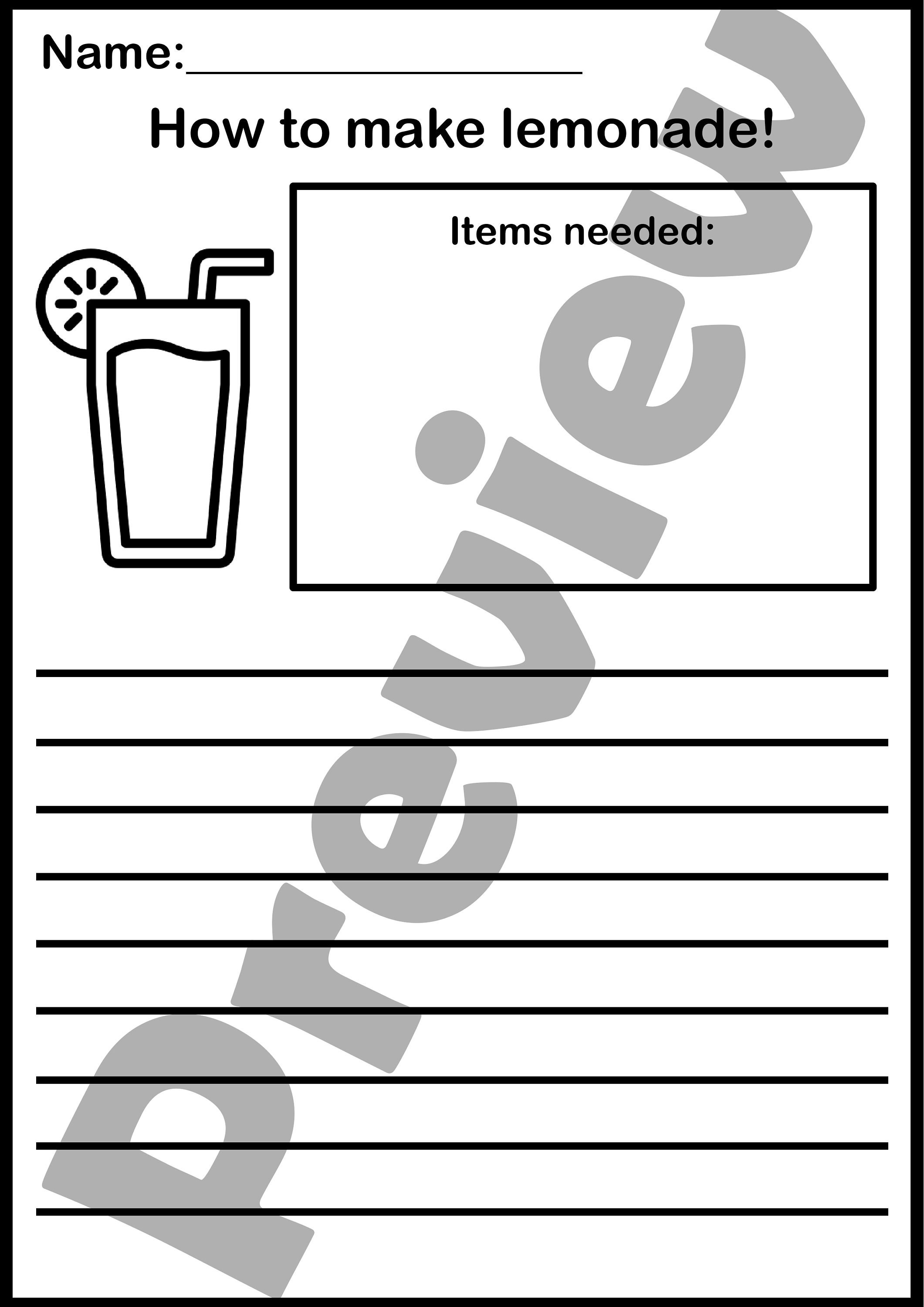 Lemonade Craft / Summer Craft / Writing Activity / End of Year - Etsy