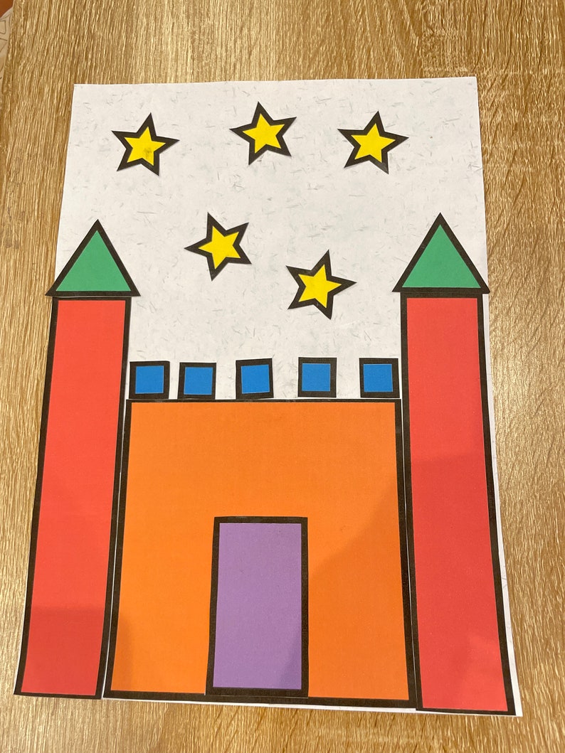 Shapes Craft / Build a Castle Using Shapes / Crafts for Kids / End of ...
