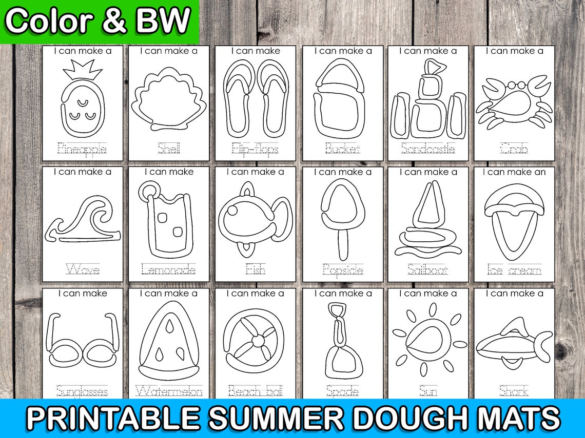 Summer Playdough Mats, Play Dough Fine Motor Skills, Playdough Mats ...