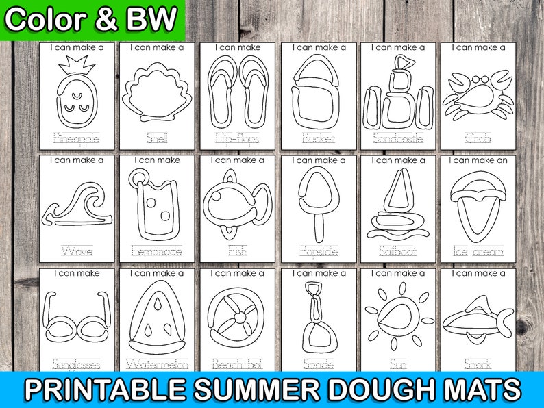Summer Playdough Mats, Play Dough Fine Motor Skills, Playdough Mats ...