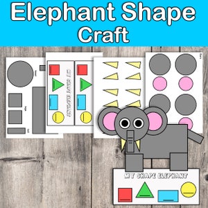 Elephant Shape Craft, Shape Activity, Homeschool Printables, Learn ...