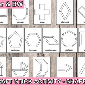 Craft Sticks Activity for Toddlers, Craft Stick Shapes Activity ...