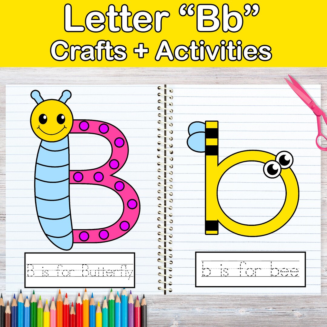 ALPHABET LETTER Craft - Letter B - Letter B Worksheets- Uppercase and ...