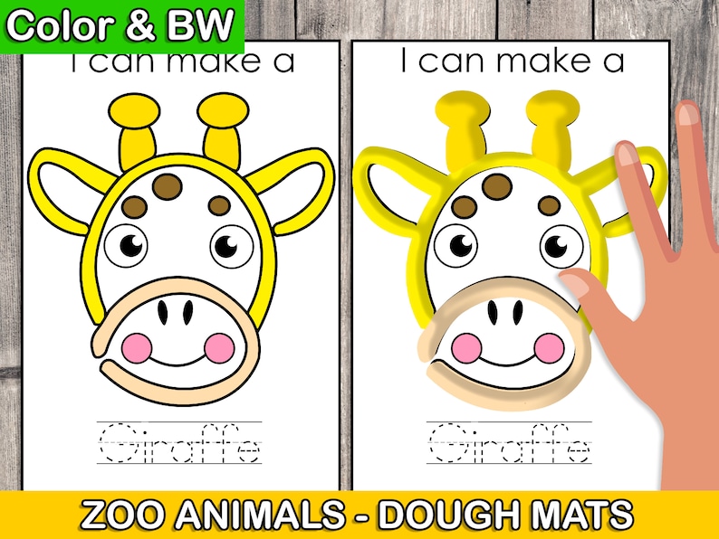 Zoo Animals Play Dough Mats, Playdough Mats, Fine Motor Skills ...