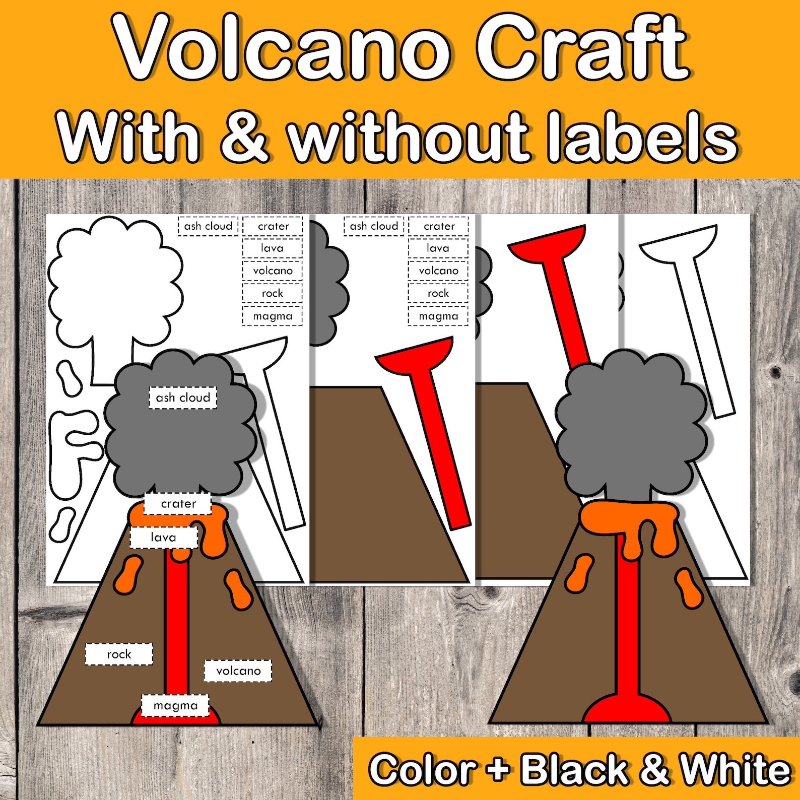 Volcano Craft, Landforms, Science Activity, Volcano Craft for Kids ...