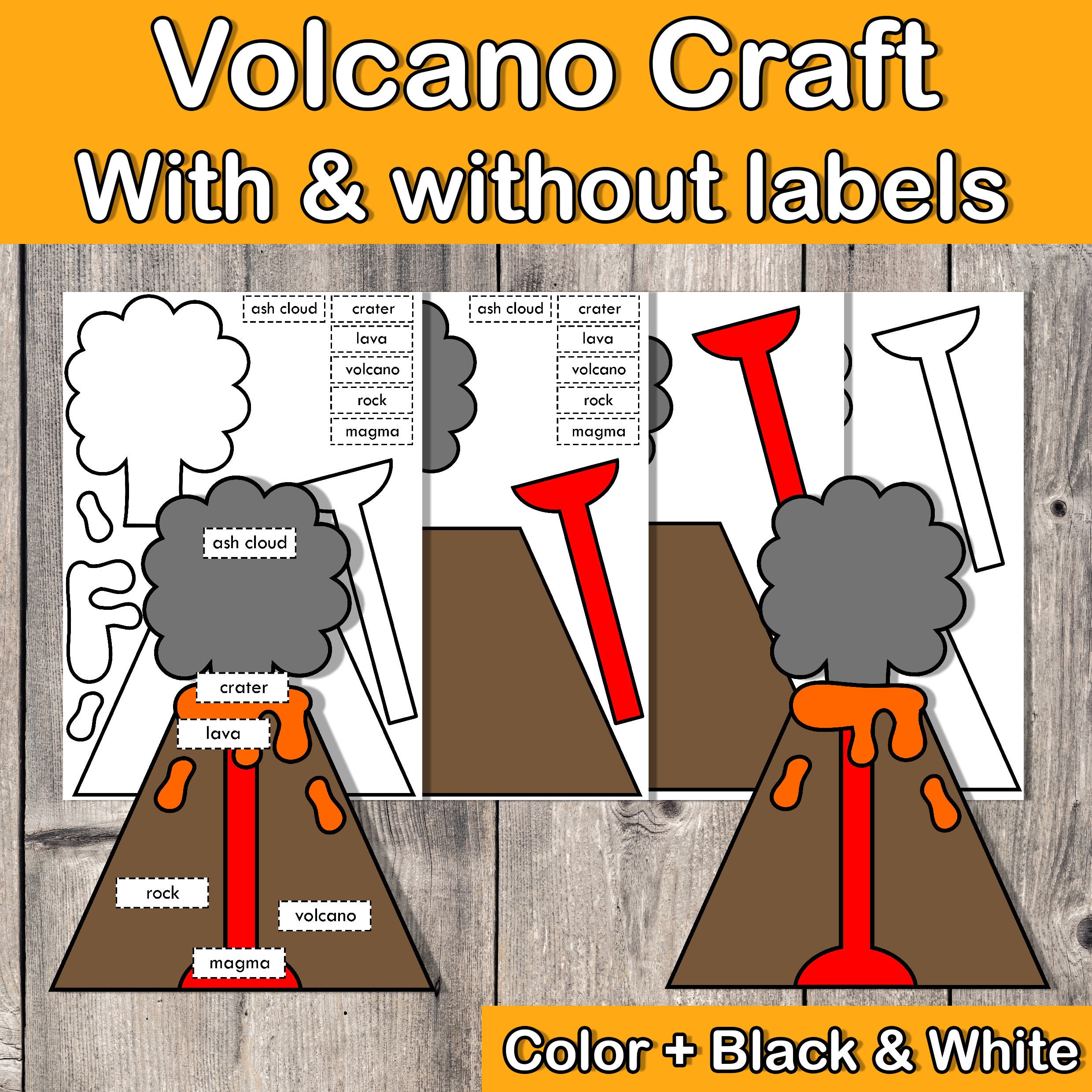 Volcano Craft, Landforms, Science Activity, Volcano Craft for Kids ...