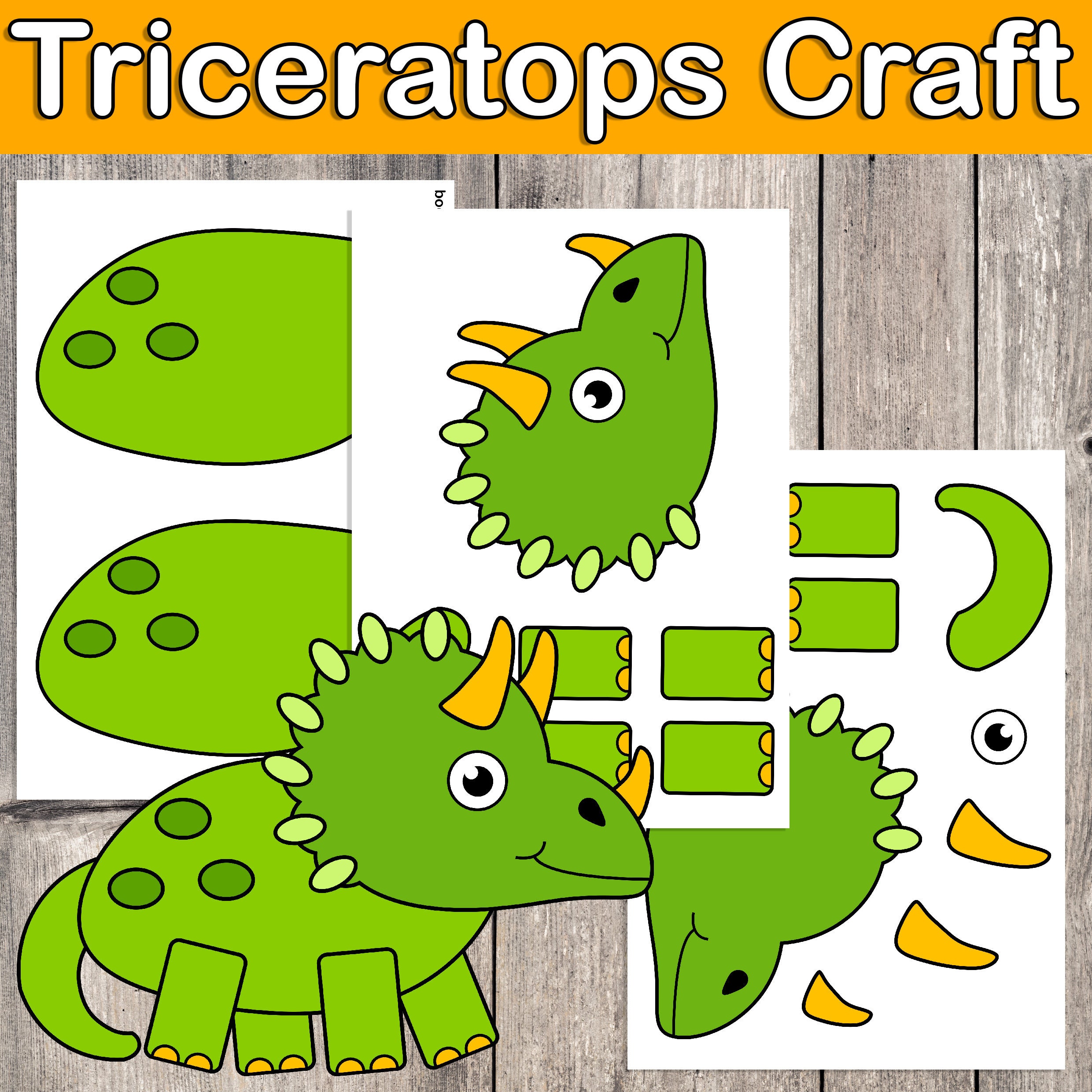 Dinosaur Craft - Triceratops Craft - Crafts for Pre-k + Kindergarten ...