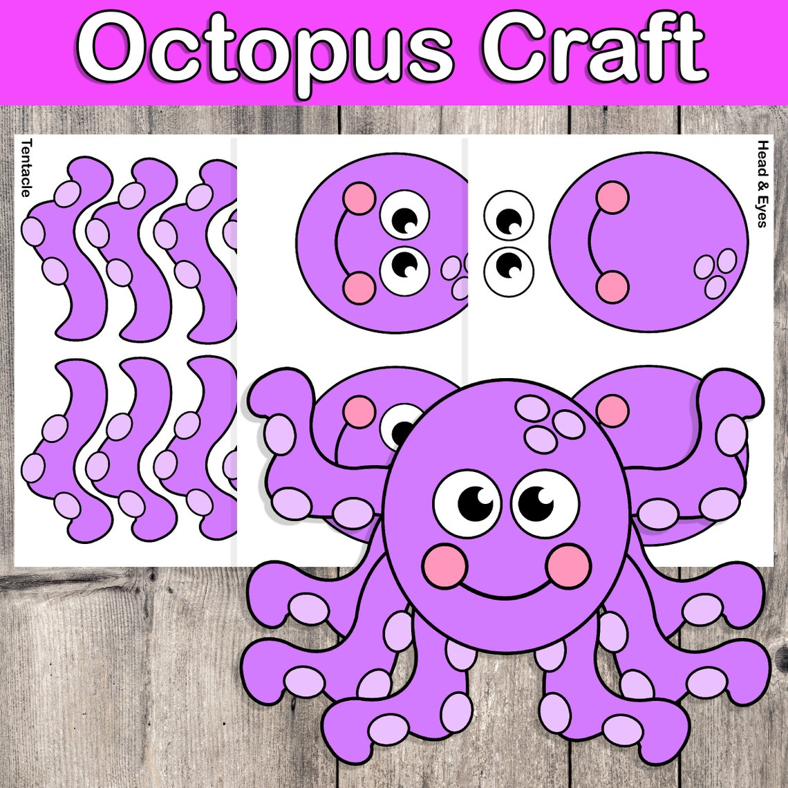 Octopus Craft, Ocean Animal Printables, Homeschool Printables, Summer ...