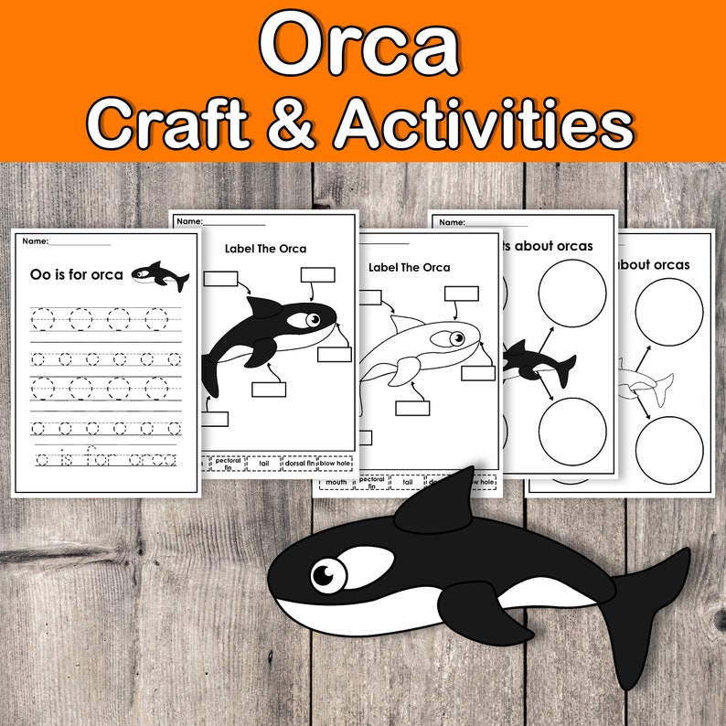 Orca Craft, Killer Whale Craft, Ocean Animal, Fine Motor Practice ...