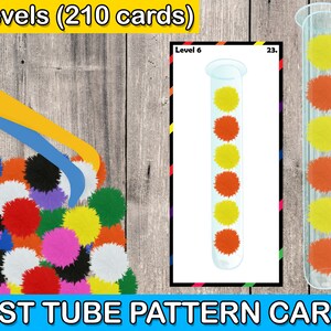 Test Tube Pattern Cards, Math Center, Pattern Task Cards, Montessori ...