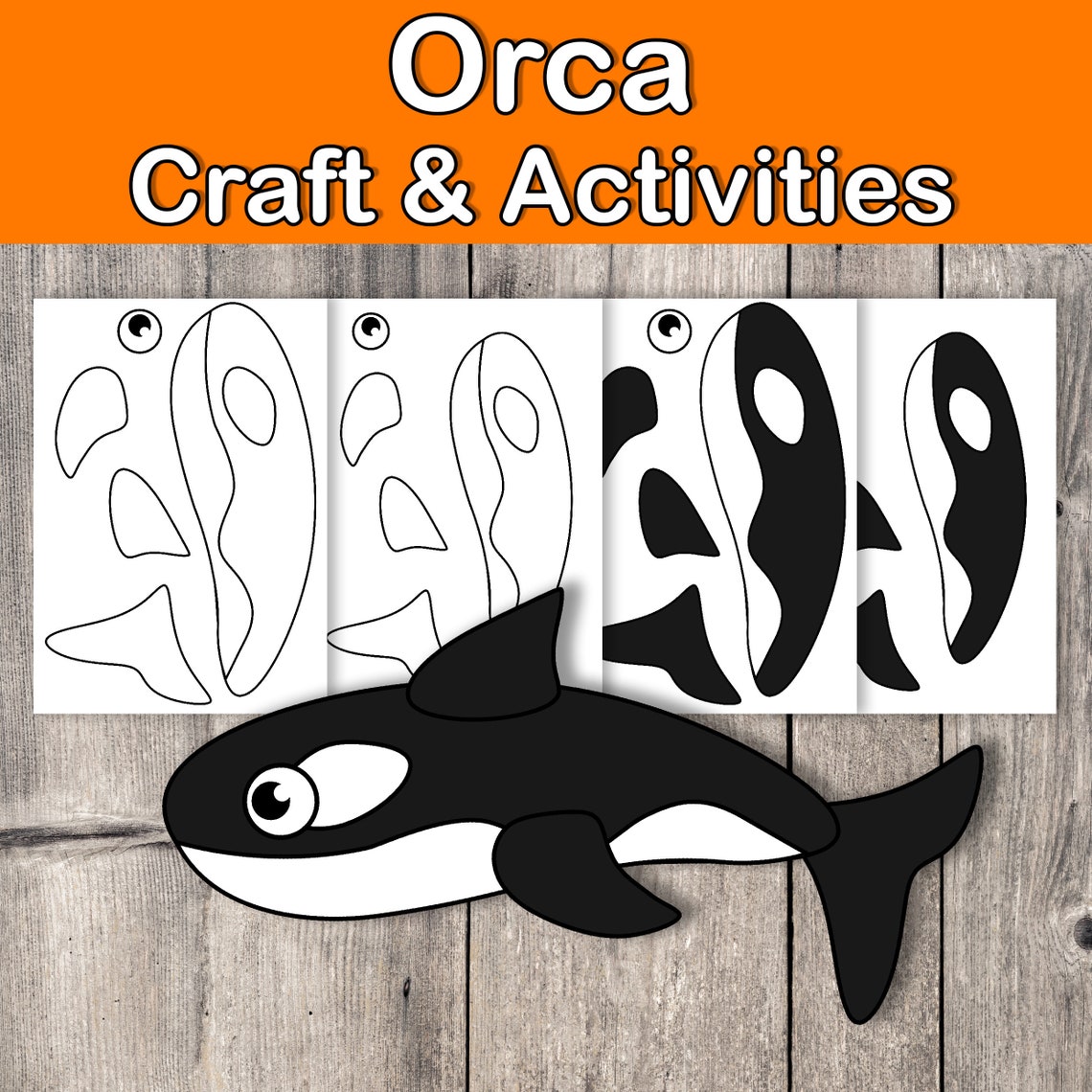 Orca Craft, Killer Whale Craft, Ocean Animal, Fine Motor Practice ...