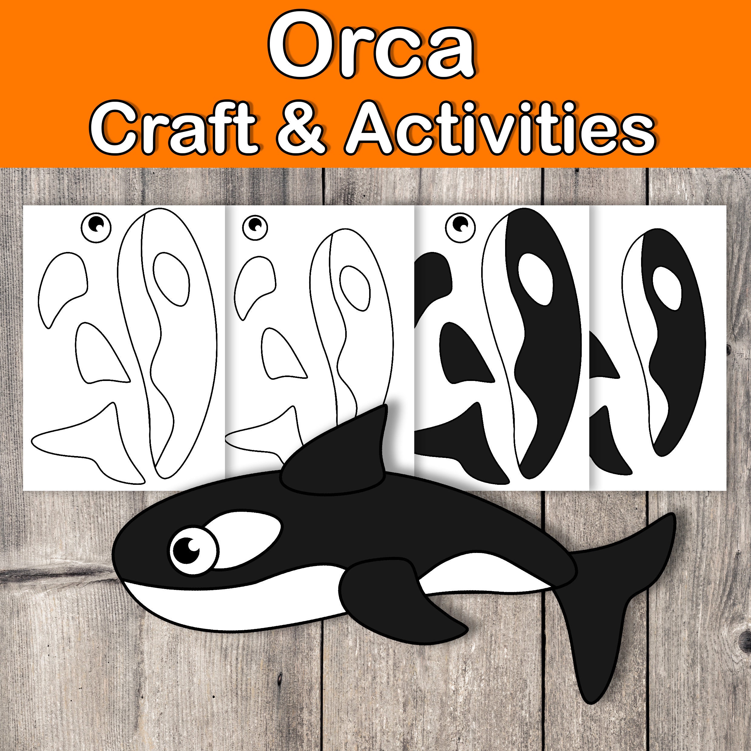 Orca Craft, Killer Whale Craft, Ocean Animal, Fine Motor Practice ...