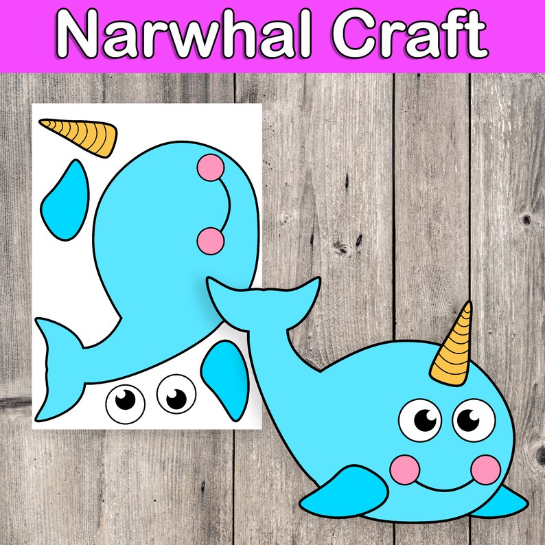 Narwhal Craft - Ocean Animal - Fine Motor Practice- Cutting Practice ...