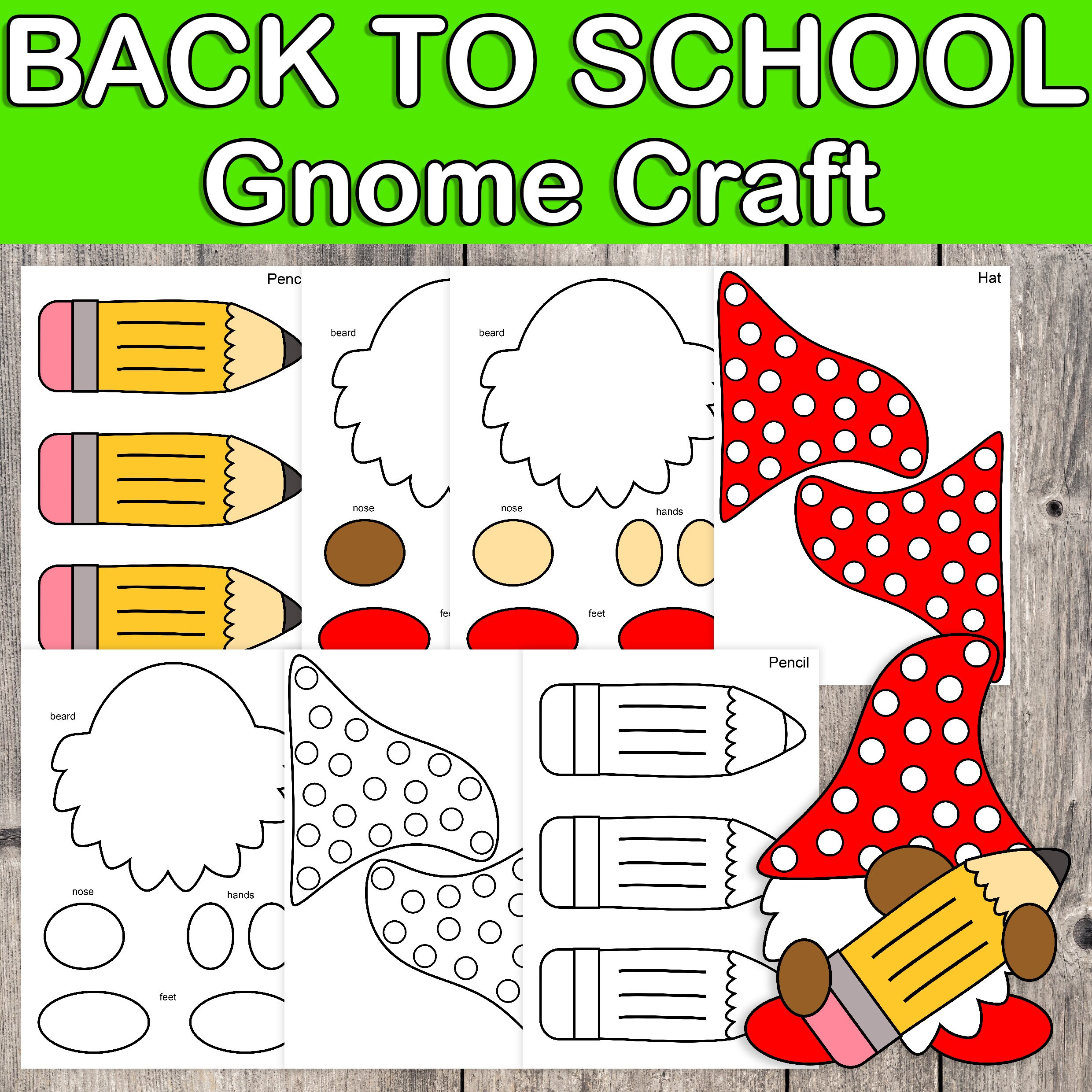 Back to School Craft, Gnome Craft, School Gnomes, Bulletin Board Decor ...