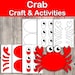 Crab Craft, Crab Activities, Ocean Animal Activities, Homeschool ...