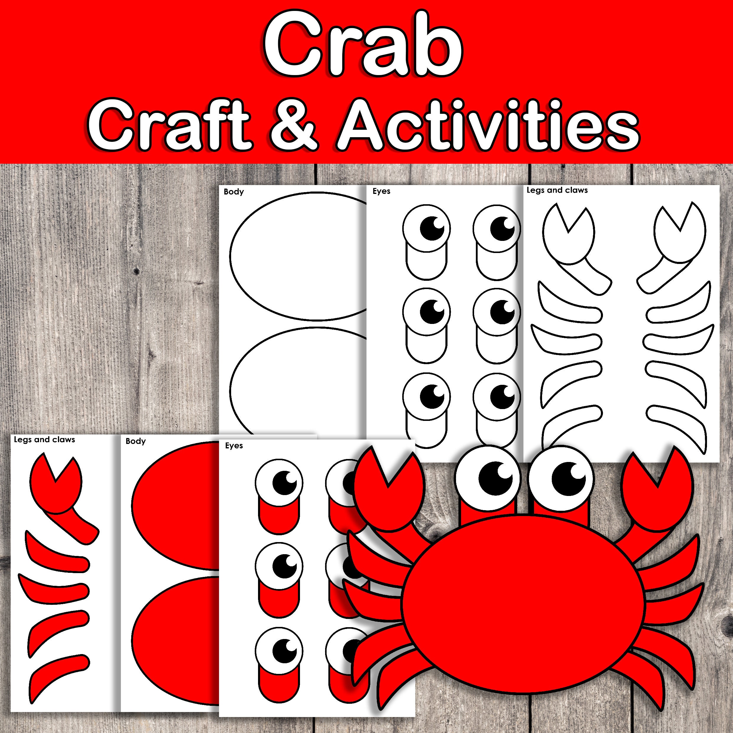 Crab Craft, Crab Activities, Ocean Animal Activities, Homeschool ...