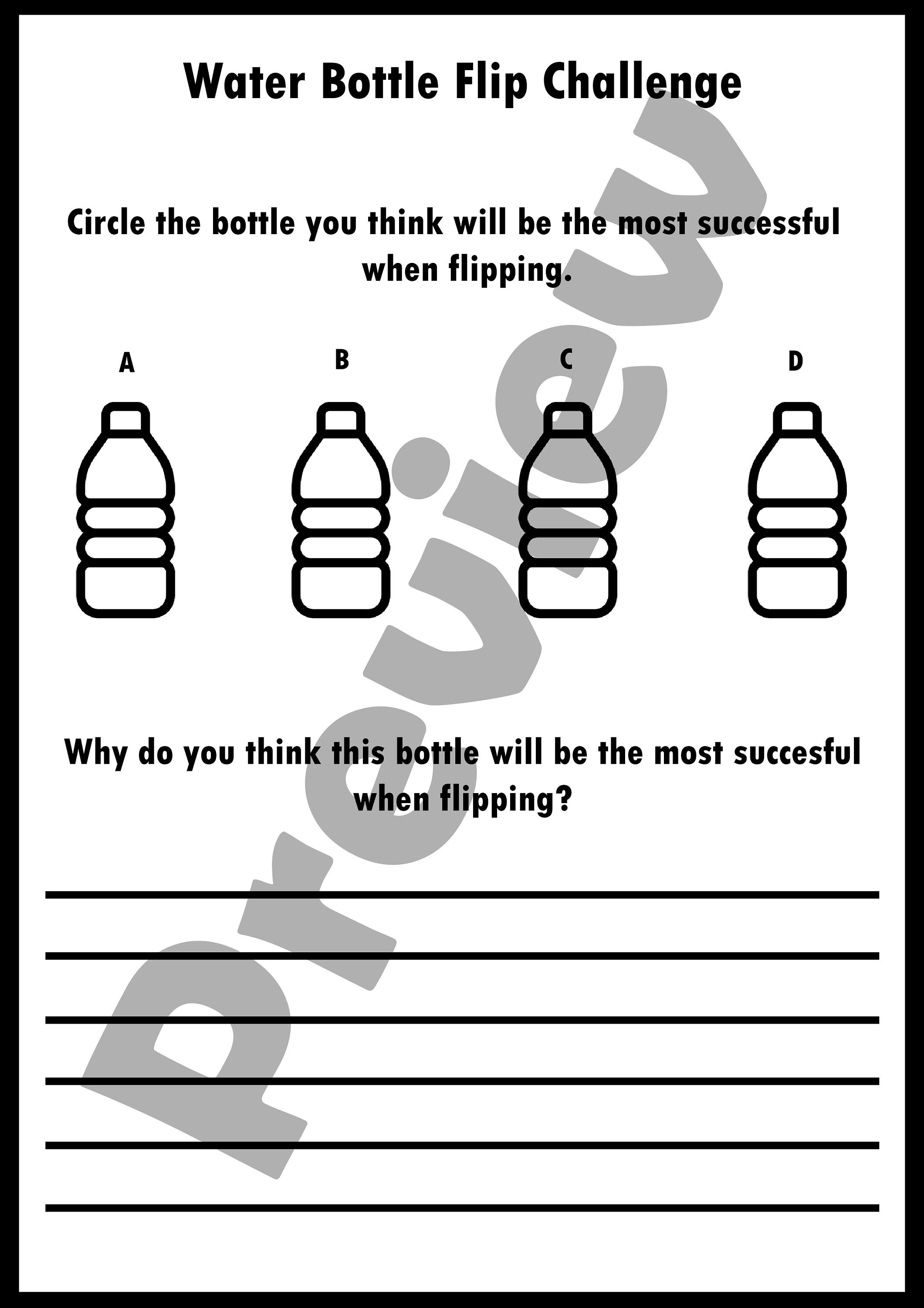 Water Bottle Flip STEM Challenge / End of the Year Activity / Game ...