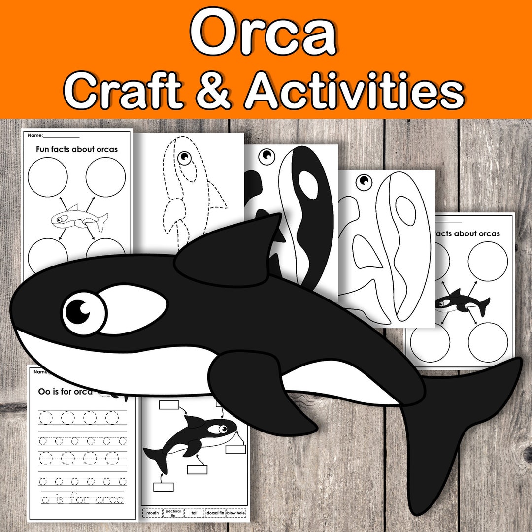 Orca Craft, Killer Whale Craft, Ocean Animal, Fine Motor Practice ...