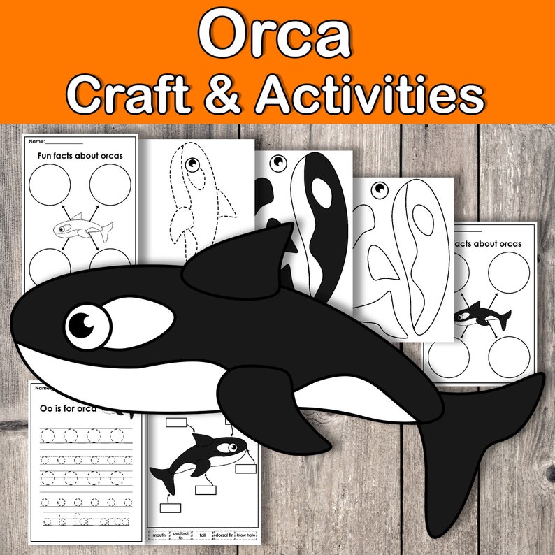 Orca Craft, Killer Whale Craft, Ocean Animal, Fine Motor Practice ...