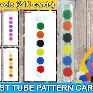 Test Tube Pattern Cards, Math Center, Pattern Task Cards, Montessori ...