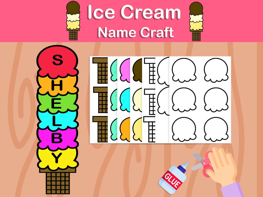 Ice Cream Craft / Name Craft / Rainbow / Summer / Bookmark Craft for ...