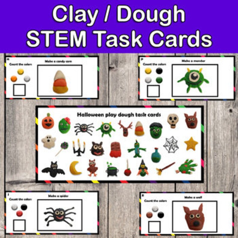 PRINTABLE PDF Task Card Bundle (8 Sets) STEM Toothpick Challenge ...
