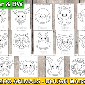 Zoo Animals Play Dough Mats, Playdough Mats, Fine Motor Skills ...