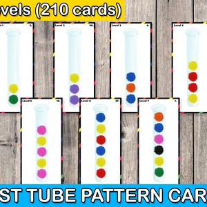 Test Tube Pattern Cards, Math Center, Pattern Task Cards, Montessori ...
