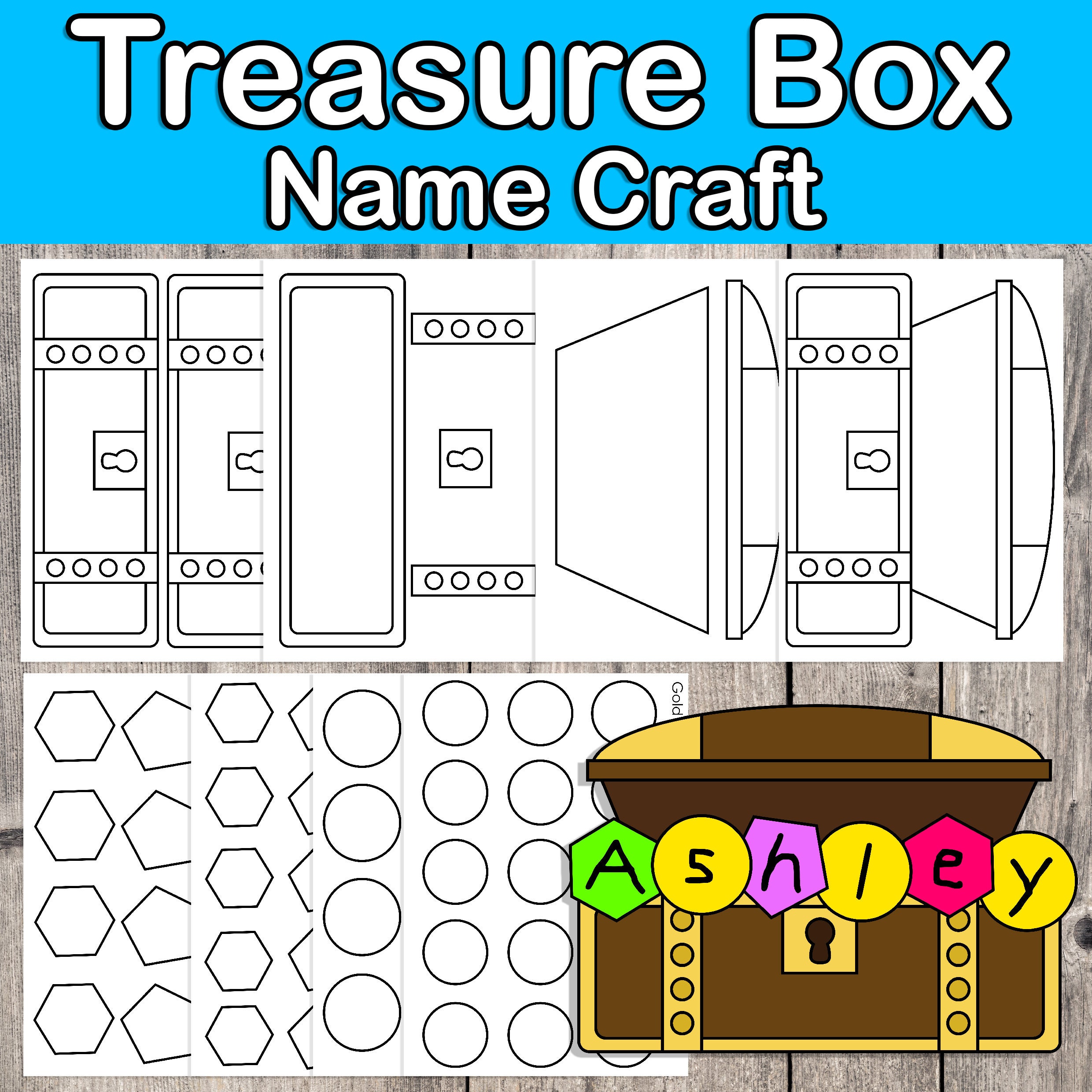 Treasure Chest Name Craft | Pirate Bulletin Board | Summer Activity ...