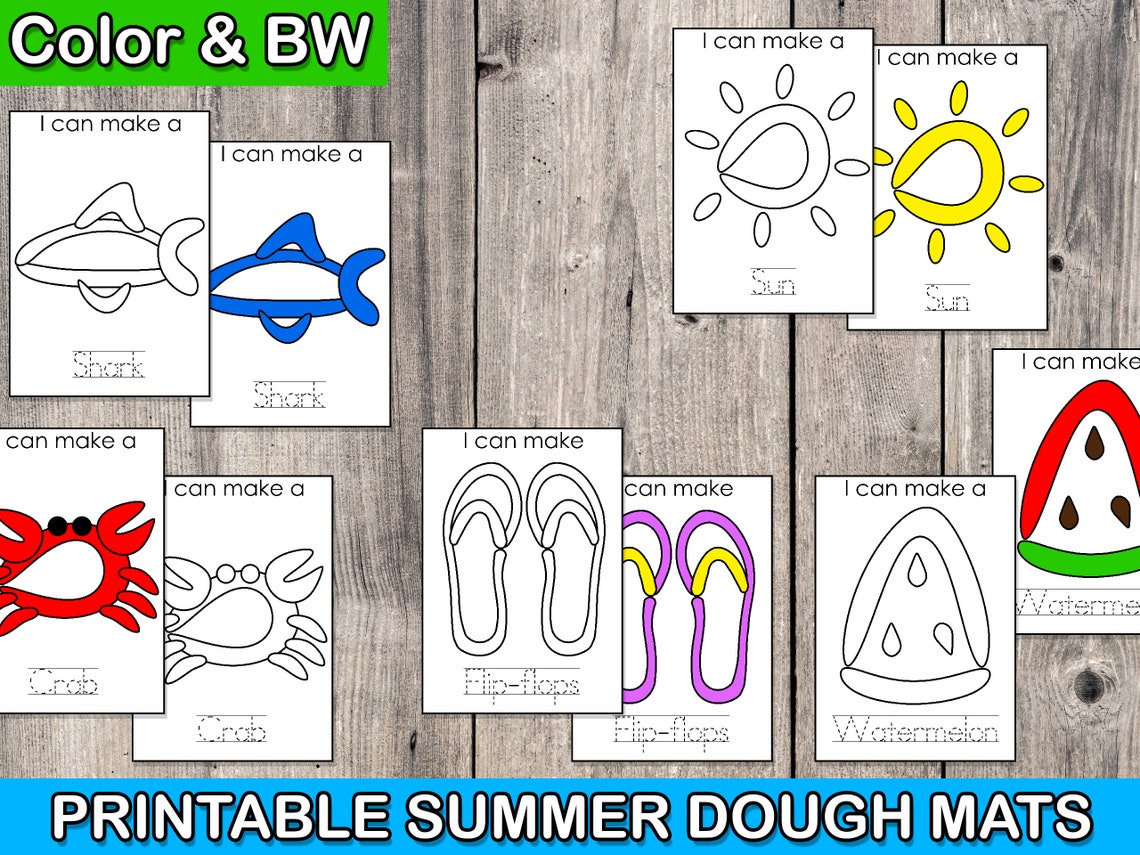 Summer Playdough Mats, Play Dough Fine Motor Skills, Playdough Mats ...